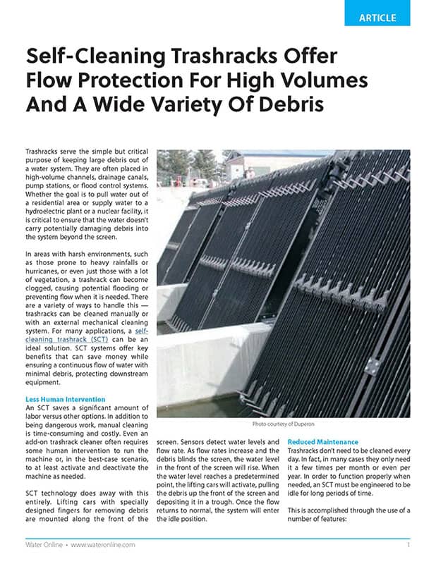 Featured - WaterOnline.com - Self-Cleaning Trashracks Offer Flow ...